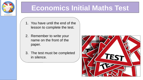 Economics Initial Maths test | Teaching Resources