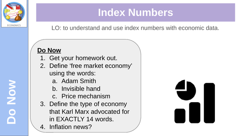 Economics Index Numbers | Teaching Resources