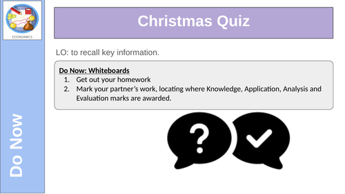 Economics Christmas Quiz | Teaching Resources