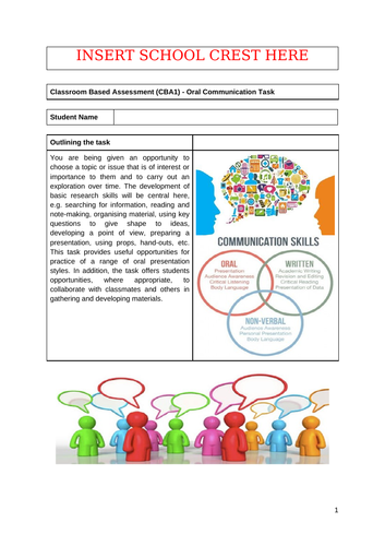 Irish Junior Certificate CBA Oral Communication Workbook | Teaching ...