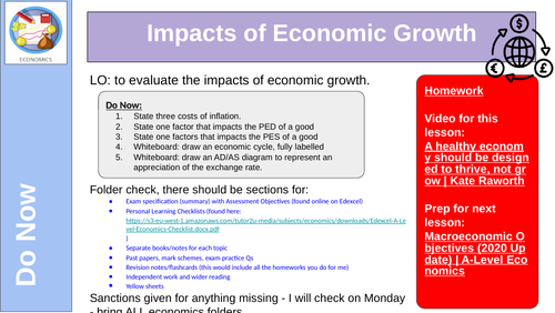 Impacts Economic Growth | Teaching Resources