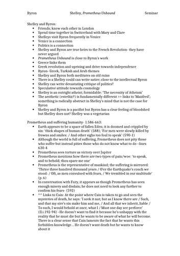 Lecture notes on Prometheus Unbound | Teaching Resources