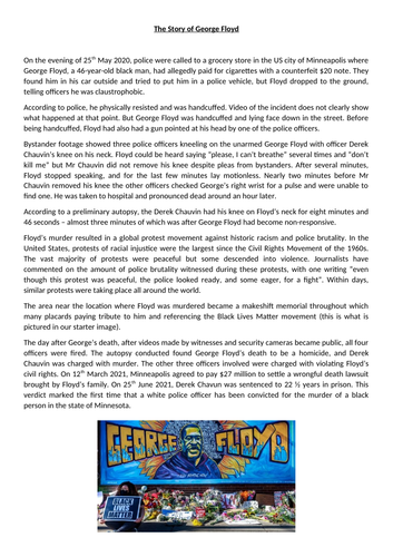 George Floyd - Full Lesson | Teaching Resources