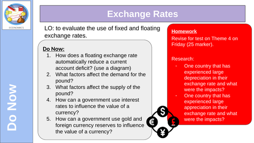 Exchange rates Edexcel Economics | Teaching Resources