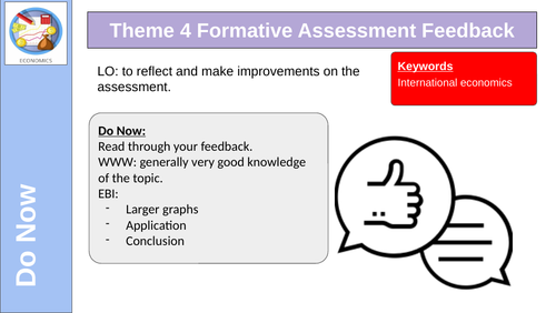 Theme 4 Formative Assessment Feedback Edexcel Economics | Teaching ...