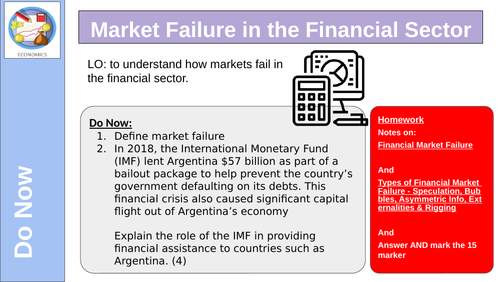 Market Failure Financial Sector | Teaching Resources