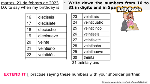 Viva 1, Unit 1.4 ¿Cuándo es tu cumpleaños? | Teaching Resources