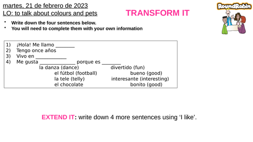 Viva 1 - Unit 1.5 ¿Tienes mascotas? | Teaching Resources