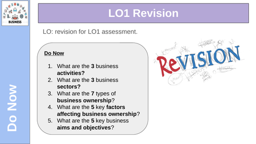 Business Unit 1 Revision | Teaching Resources