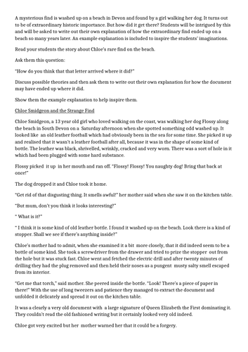 Writing to explain - the find on the beach | Teaching Resources
