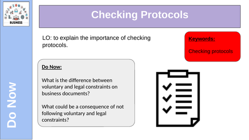 Checking Protocols | Teaching Resources