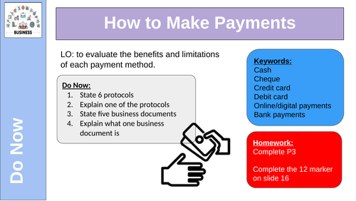 Business Payments | Teaching Resources