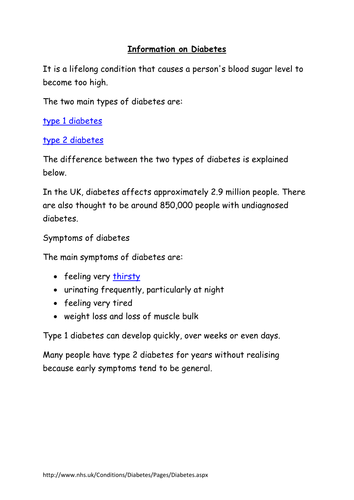 Endocrine System and Diabetes Revision | Teaching Resources