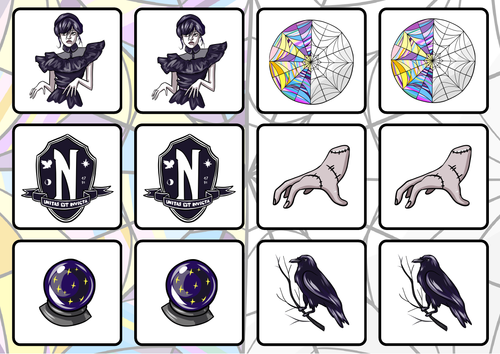 Wednesday Addams Family Memory / Card Matching Game | Teaching Resources