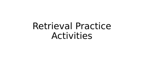 Retrieval Practice - Over 100 different editable activities | Teaching ...