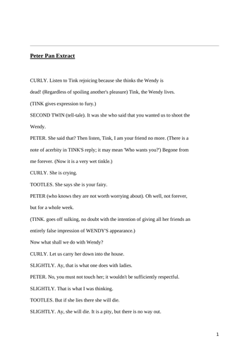 Peter Pan and A Christmas Carol Extract Essay Exemplars | Teaching ...