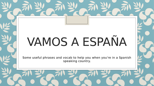 Basic Spanish phrases for holidays | Teaching Resources