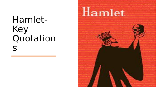 Hamlet- key quotes from every scene- with visual prompts (can be used ...
