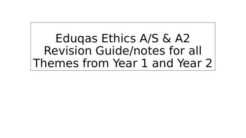 Eduqas AS and A level Ethics Revision slides all Themes | Teaching ...