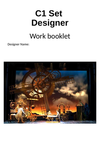 GCSE Drama Component 1 Set Designer Workbook | Teaching Resources