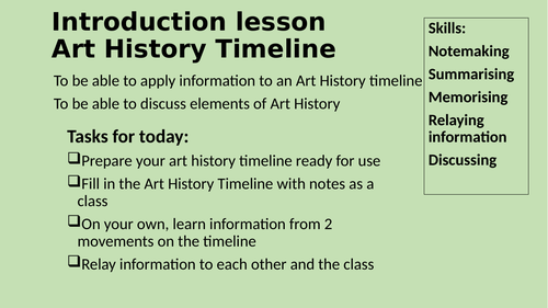 Art History Timeline Powerpoint | Teaching Resources