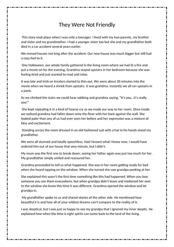 They were not friendly - comprehension | Teaching Resources