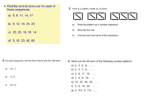 Sequences | Teaching Resources
