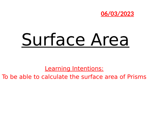 Surface Area | Teaching Resources Surface Area | Teaching Resources