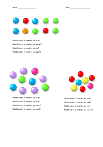 Fractions of objects - Smarties | Teaching Resources