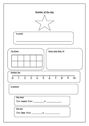 Number of the day sheet to 10 | Teaching Resources