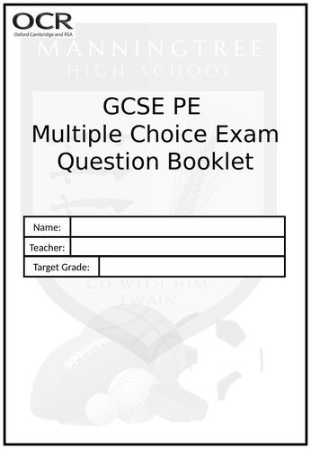 GCSE PE OCR Multiple Choice Exam Booklet | Teaching Resources GCSE PE OCR Multiple Choice Exam Booklet | Teaching Resources