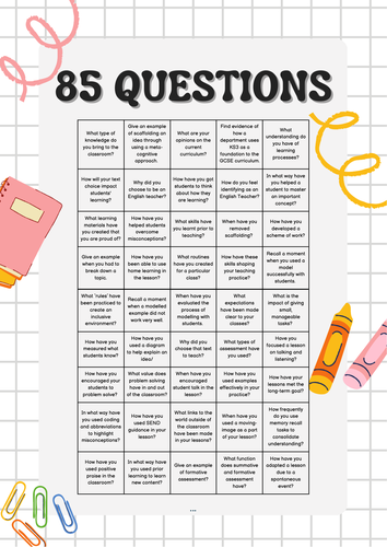 85 Questions for YOU! | Teaching Resources 85 Questions for YOU! | Teaching Resources