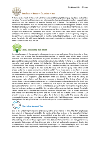 The Whale Rider - Themes Overview | Teaching Resources