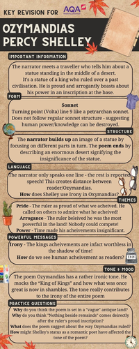 Ozymandias - Revision Infographic AQA | Teaching Resources