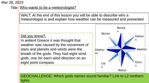 KS3 Who wants to be a meteorologist? | Teaching Resources