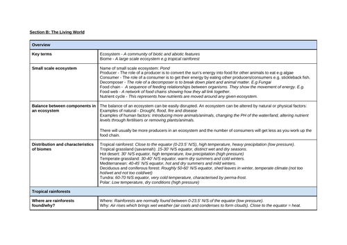 The Living World Revision | Teaching Resources