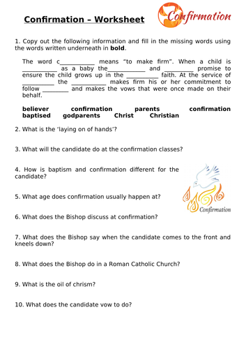 Confirmation | Teaching Resources