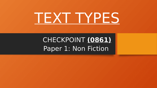 CHECKPOINT ENGLISH (O861) WRITING | Teaching Resources
