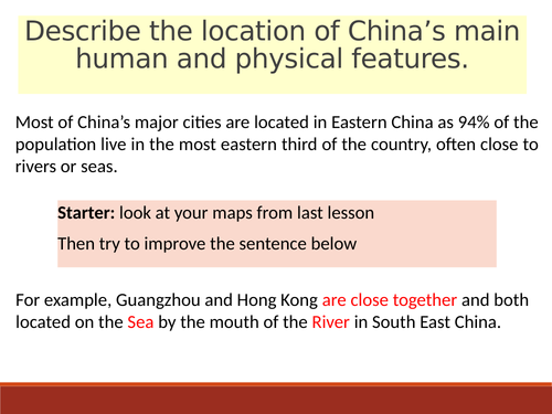 KS3 Geography - China - Population Distribution | Teaching Resources KS3 Geography - China - Population Distribution | Teaching Resources