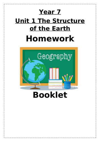 Structure of the Earth Homework Booklet | Teaching Resources