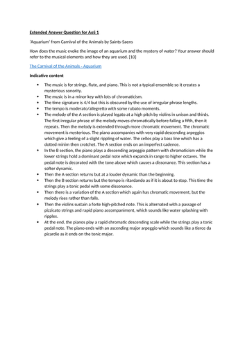 Baroque and romantic extended questions | Teaching Resources