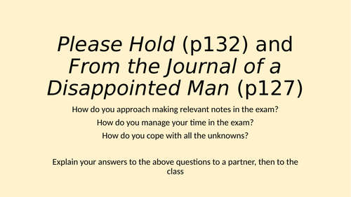 comparing please hold and journal of a disappointed man Poems of the ...