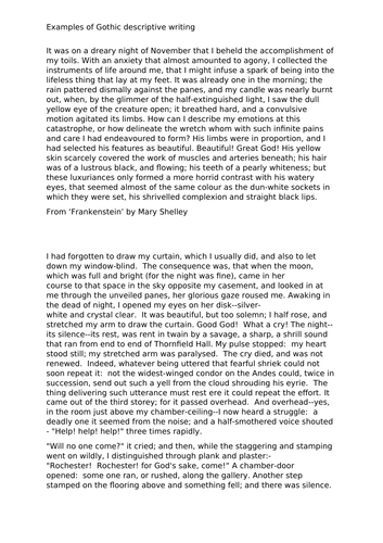 gothic examples for L8 | Teaching Resources