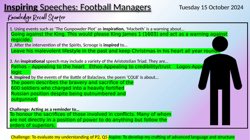 Language Paper 2: Ted Lasso and Football Managers | Teaching Resources