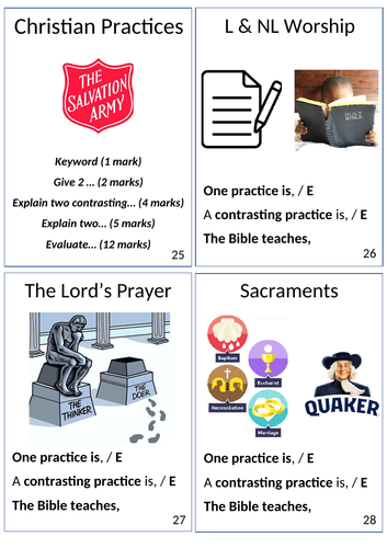 GCSE Christian Practices Flashcards (Grade 9) | Teaching Resources