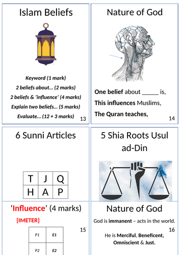 GCSE Islam Beliefs Flashcards (Grade 9) | Teaching Resources