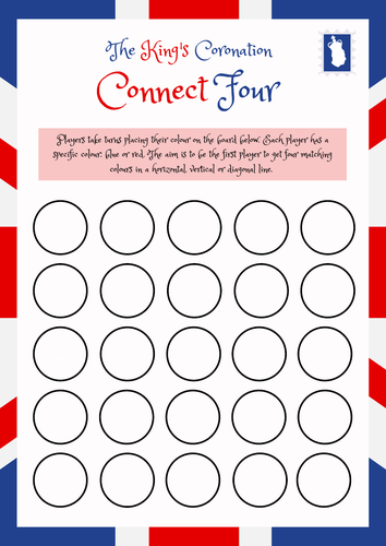 King Charles III's Coronation Game. Connect Four. | Teaching Resources
