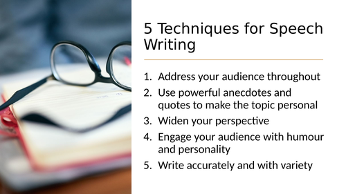 Writing A Speech Gcse English Language Paper 2 Section B Teaching