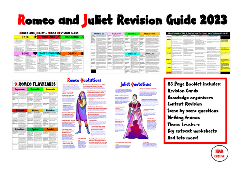 Romeo and Juliet Revision Booklet 106 pages | Teaching Resources