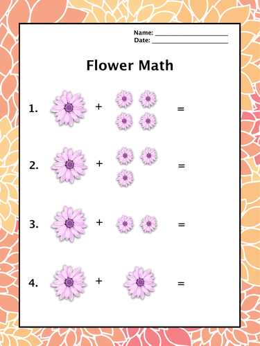 FLOWER MATH! ADDITION Practice (4) | Teaching Resources